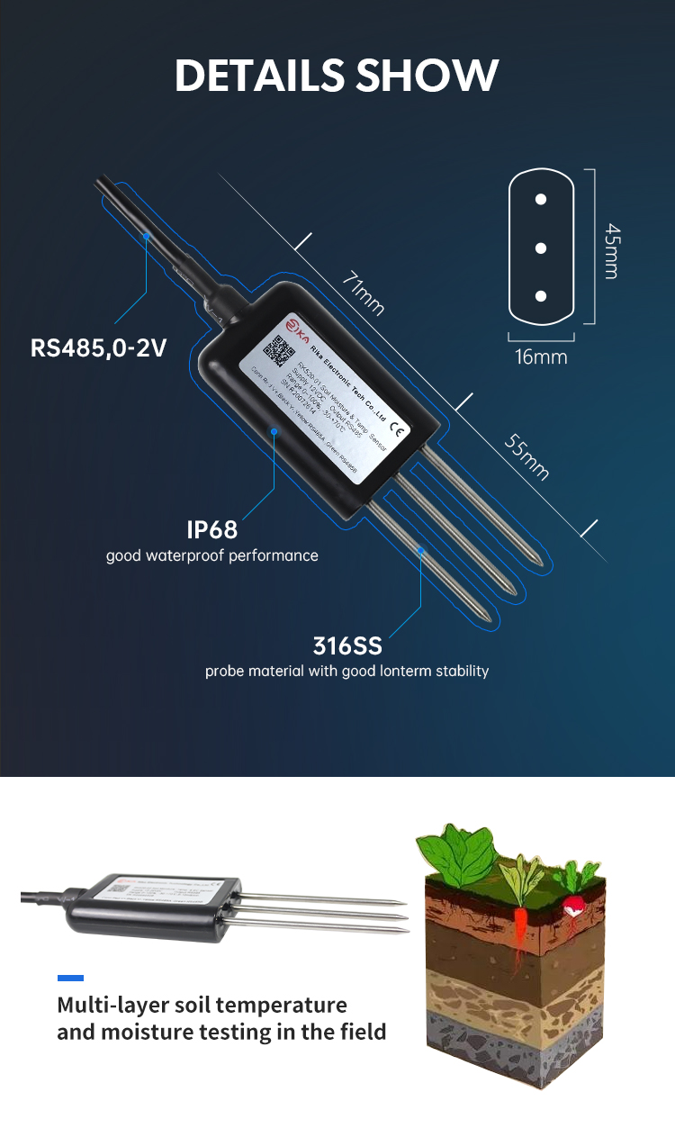 Rk520-01 Soil Moisture & Temperature Sensor | Rika Sensors