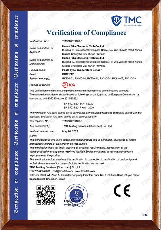Rk220 01 Paste Type Temperature Sensor For Solar Pv Module